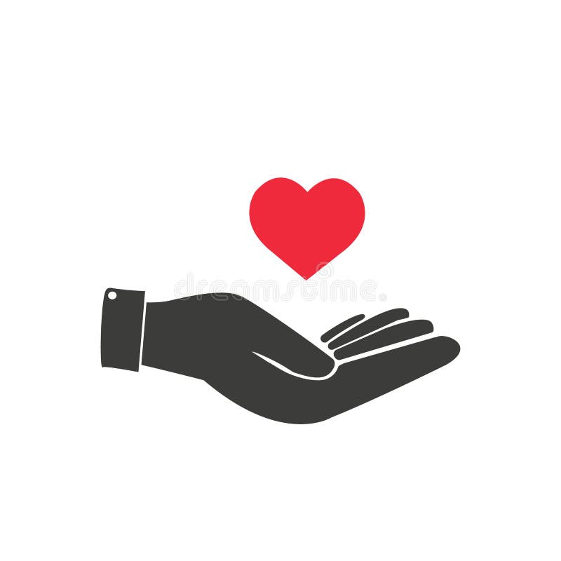 Hand Giving Love Symbol. Hand Holding Heart Shape, Vector Icon ...