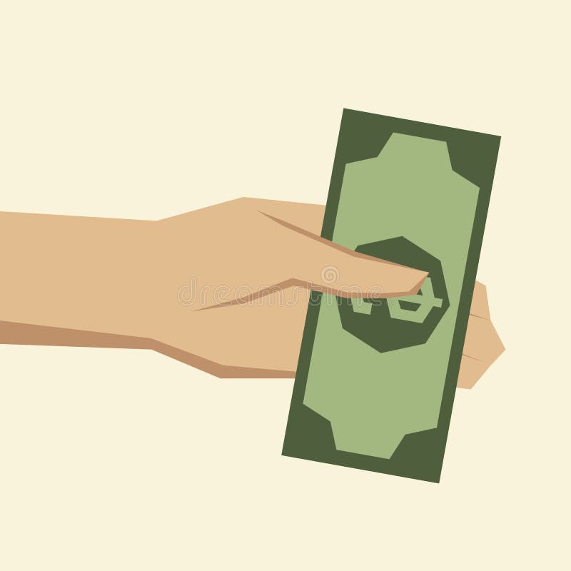 Hands One Hand Giving Money, Other Hand Recieve Stock Vector ...