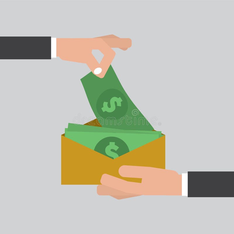 Hand Giving Money To Other Hand Corruption Concept Stock Vector ...