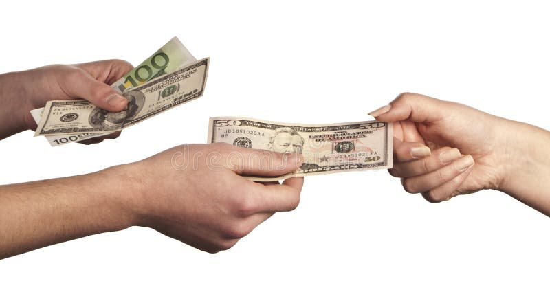 Hand Giving Money To Other Hand Stock Photo - Image of commercial ...