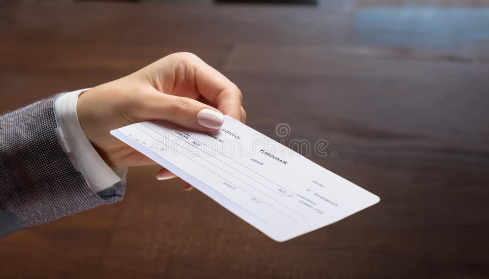 Hand Giving Paycheck, Check, Cheque Stock Illustration - Illustration ...