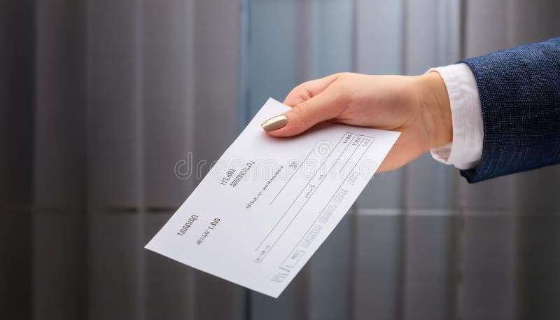 Hand Giving Paycheck, Check, Cheque Stock Illustration - Illustration ...
