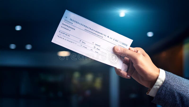 Hand Giving Payroll Cheque. Paycheck Stock Illustration - Illustration ...