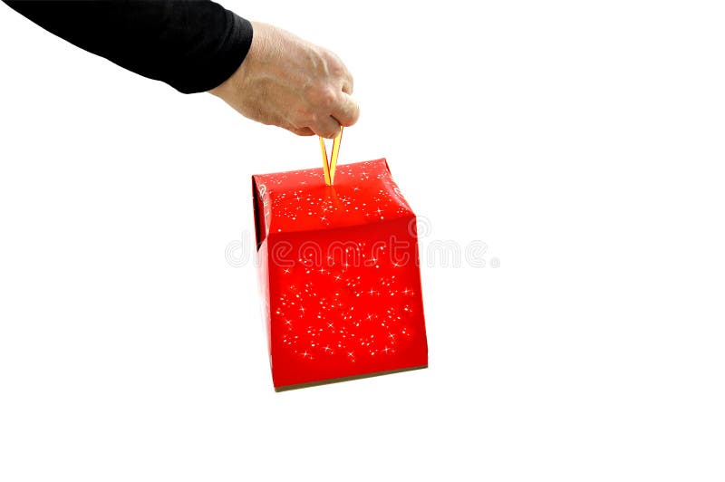 Hand giving a present. stock photo. Image of isolated - 12192694