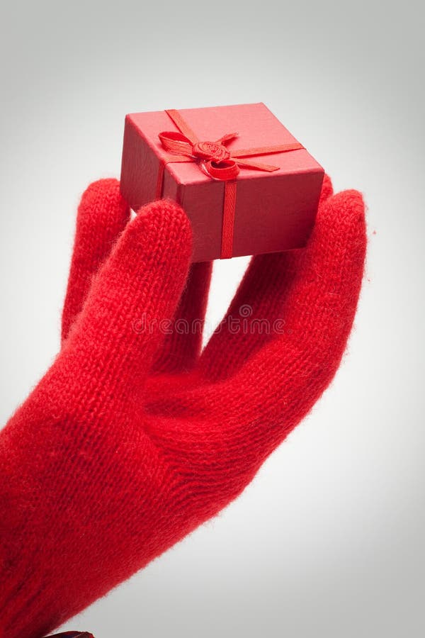 Hand Giving Red Box with Present Stock Image - Image of giving, bright ...
