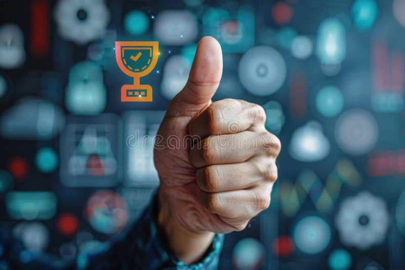 A Hand Giving a Thumbs Up in a Digital Image Stock Photo - Image of ...