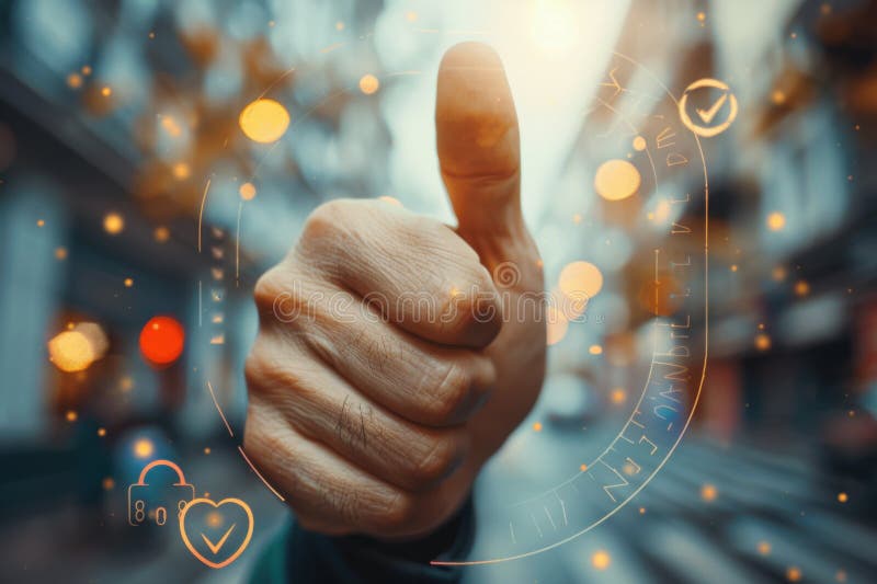 A Hand Giving a Thumbs Up in a Digital Image Stock Photo - Image of ...