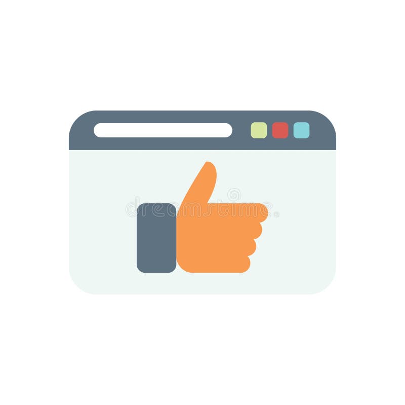 Hand Giving Thumbs Up on Website Interface Stock Vector - Illustration ...