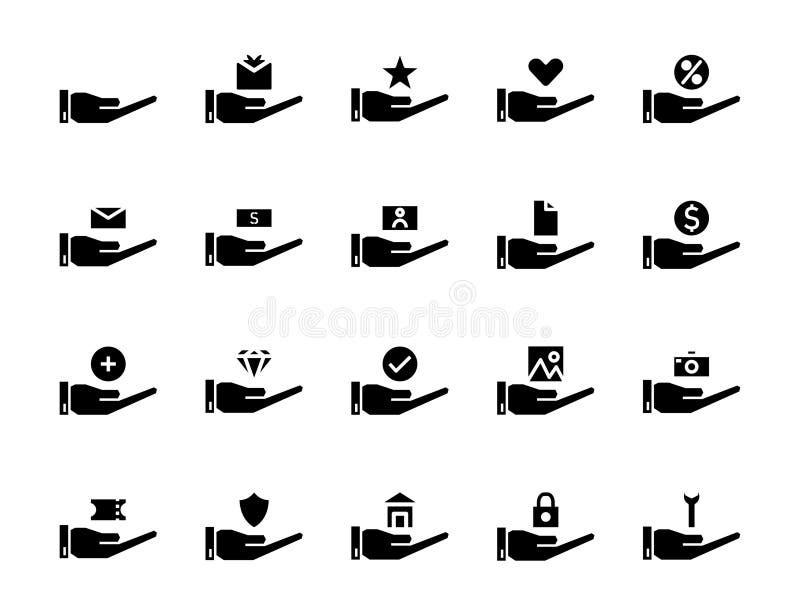 Hand giving vector icon stock vector. Illustration of lock - 271481941