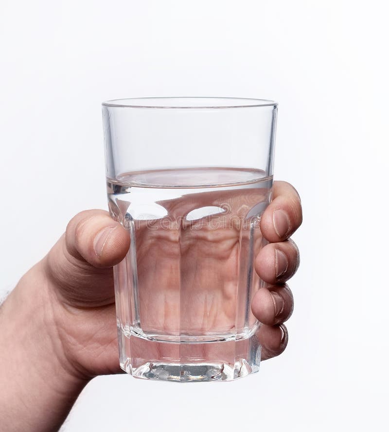 Hand with glass stock image. Image of isolated, texture - 14058625