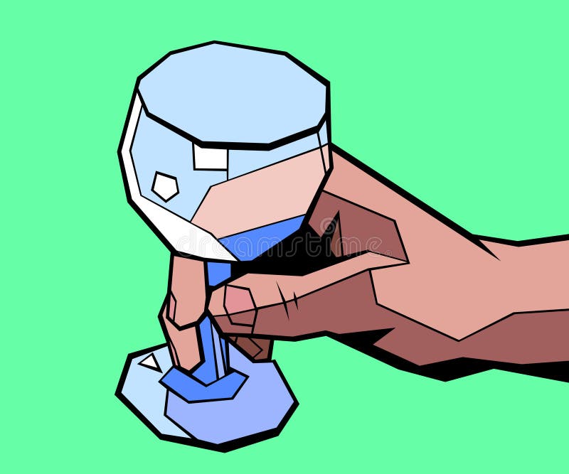 Hand with a glass stock vector. Illustration of cold - 25947201