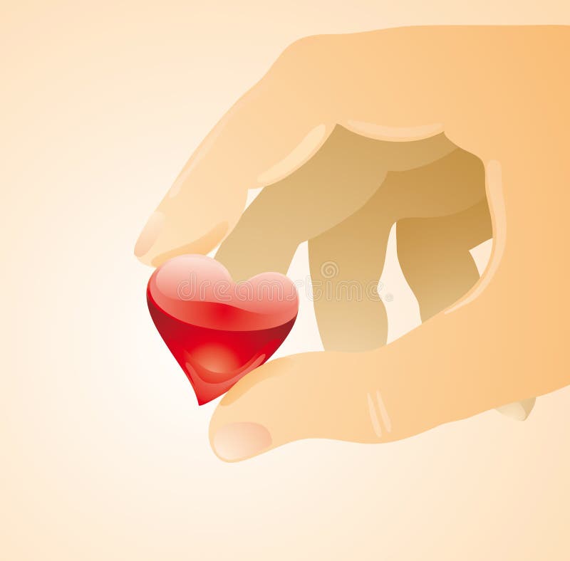 Red glass love heart stock illustration. Illustration of symbol - 7735158