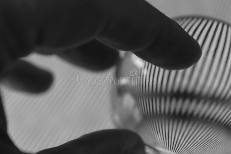 Hand on Glass Sphere with Reflections. Stock Image - Image of abstract ...