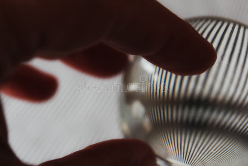 Hand on Glass Sphere with Reflections. Stock Photo - Image of ball ...