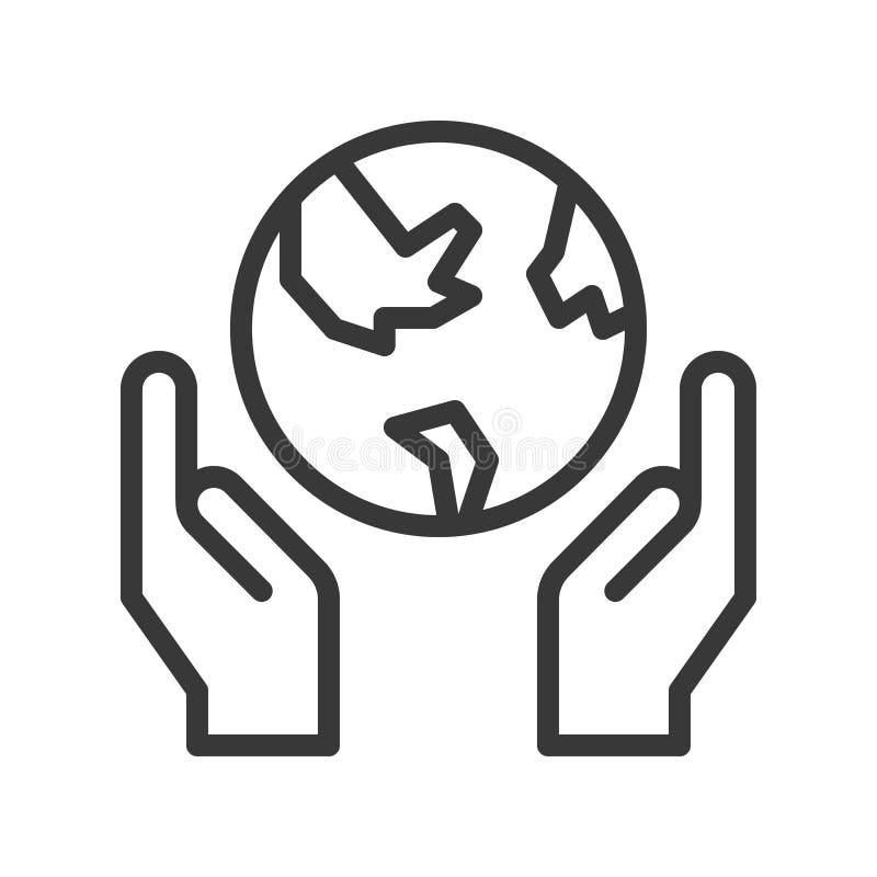 Hand and Globe, Save the World Icon Stock Vector - Illustration of logo ...