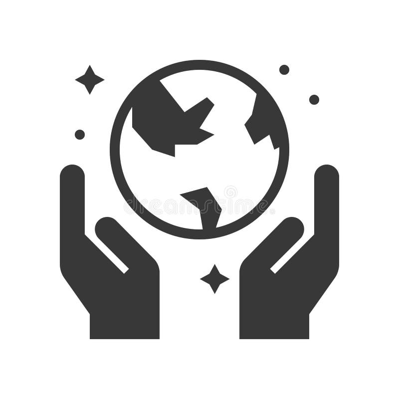 Hand and Globe, Save the World Icon Stock Vector - Illustration of ...