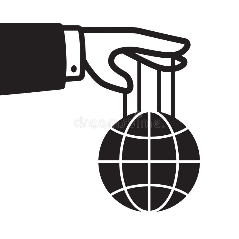 Hand and the globe stock vector. Illustration of design - 24555539