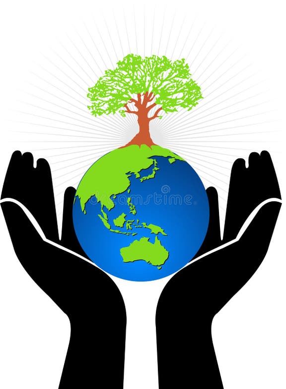 Hand globe tree stock vector. Illustration of agriculture - 23588793
