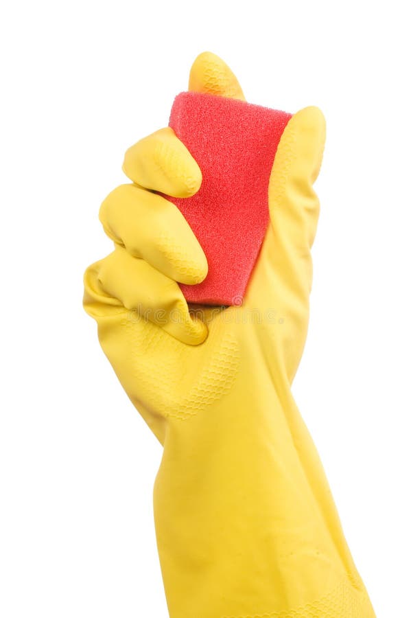 Hand in Glove Isolated White Stock Photo - Image of colour, chores ...