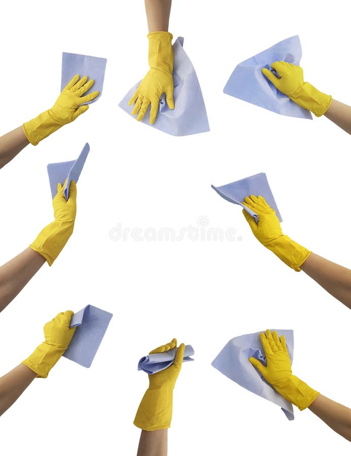 Hand Glove Rag for Cleaning Isolated Stock Image - Image of latex ...