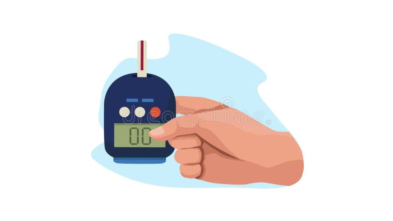 Hand with Glucometer Medical Device Animation Stock Footage - Video of ...