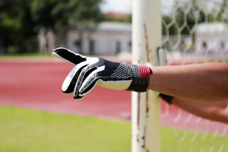 Hand Of Goalkeeper Gives Directions Stock Image - Image of white, team ...