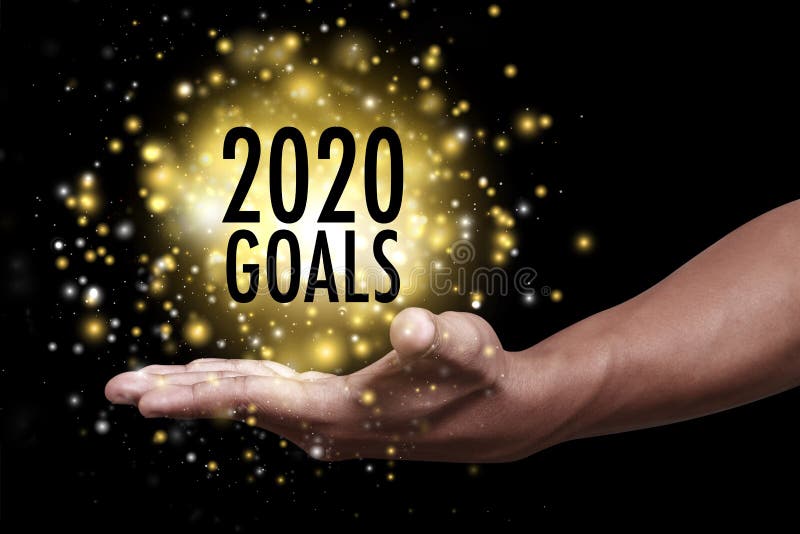 Hand with goals 2020 stock image. Image of glitter, sparkle - 156112965