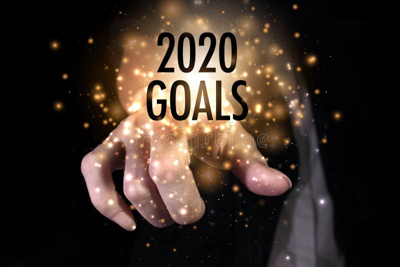 Year 2020 with hand stock photo. Image of golden, sparkle - 155806064