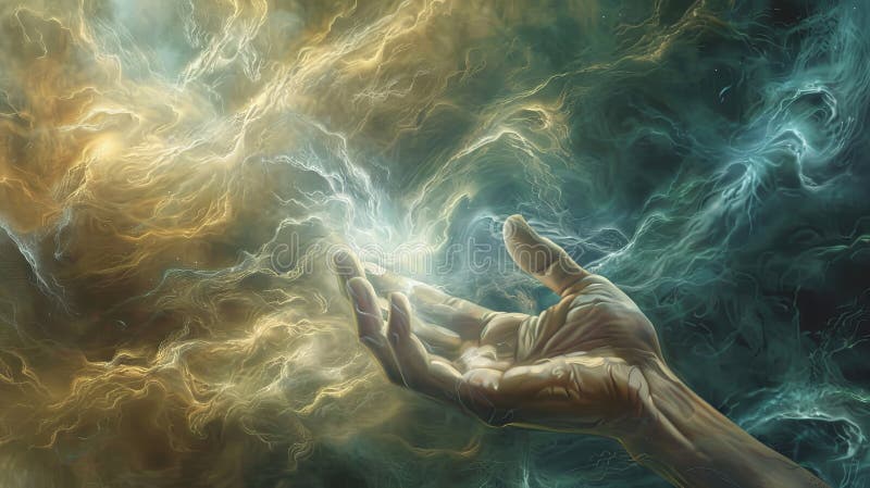 Hand of God in the Clouds, Omnipotent Stock Image - Image of belief ...