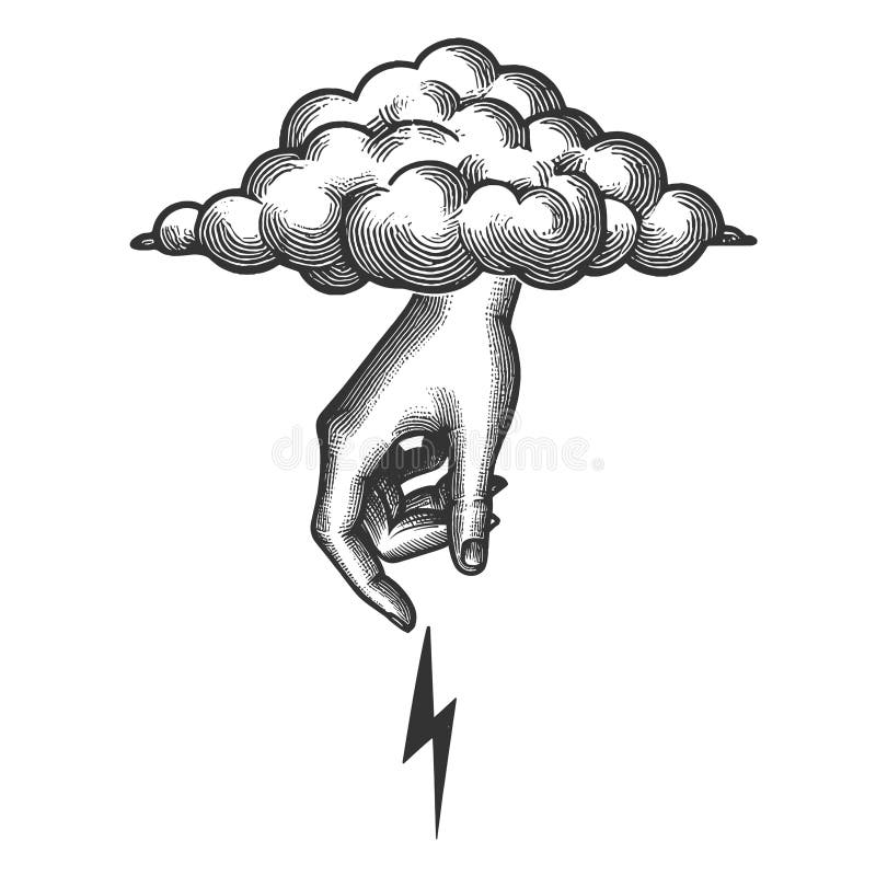 Hand of God Engraving Vector Illustration Stock Vector - Illustration ...