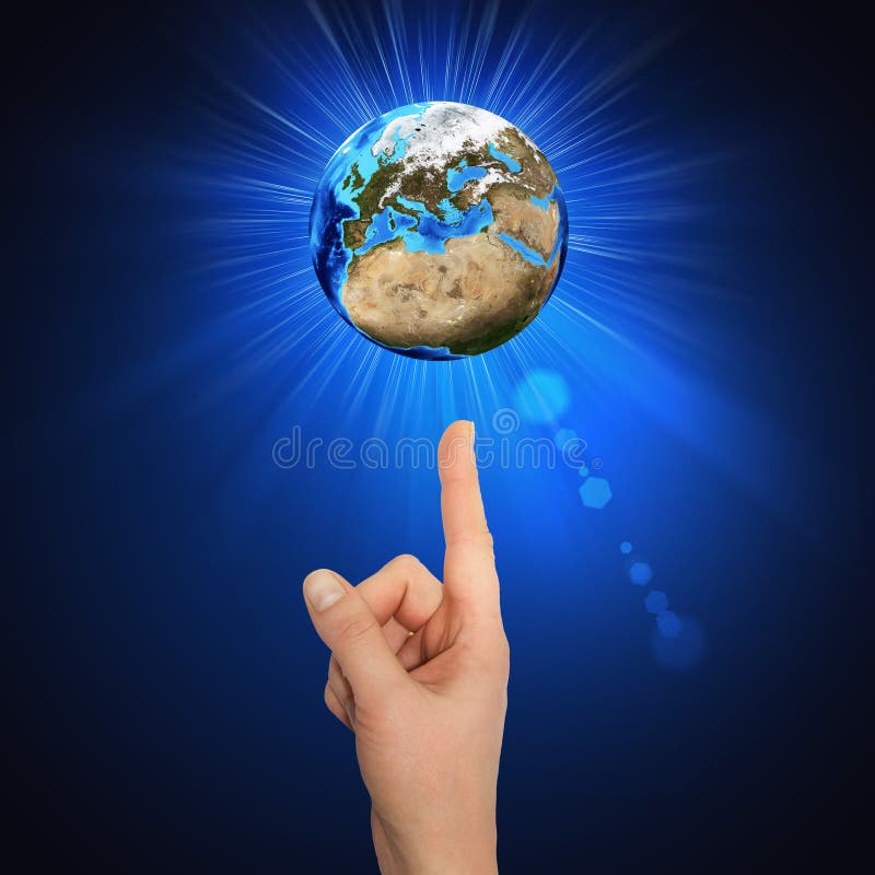 Hand Goes To the Planet Earth Stock Photo - Image of conceptual ...