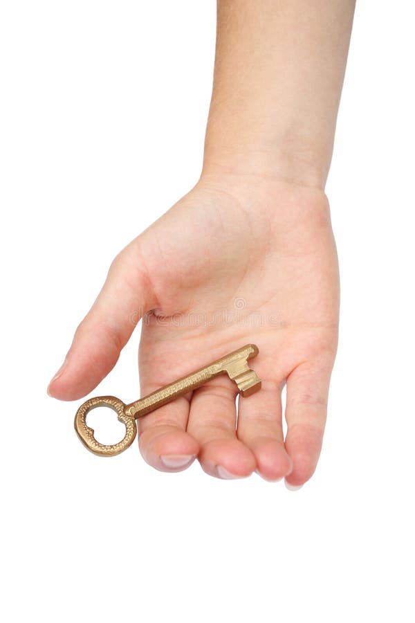 Hand with gold key stock image. Image of opportunity - 15396345
