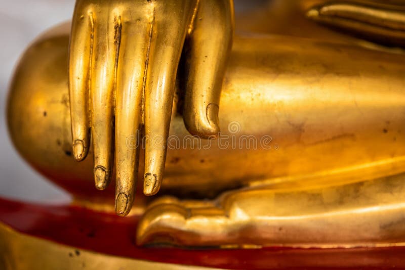 Hand of Golden Buddha Statue Stock Image - Image of finger, buddha ...