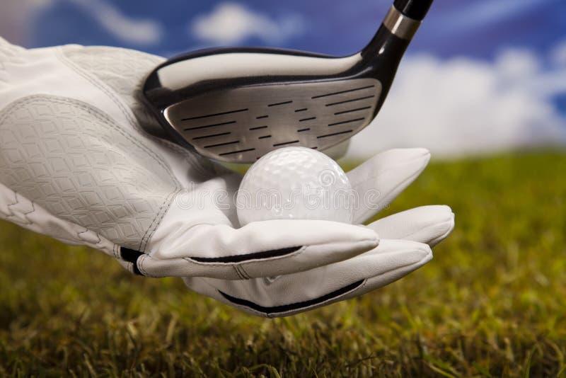 Hand and golf ball stock image. Image of fairway, player - 26850929