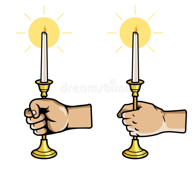 Hand Grab Candle Stick stock vector. Illustration of cartoon - 97266071