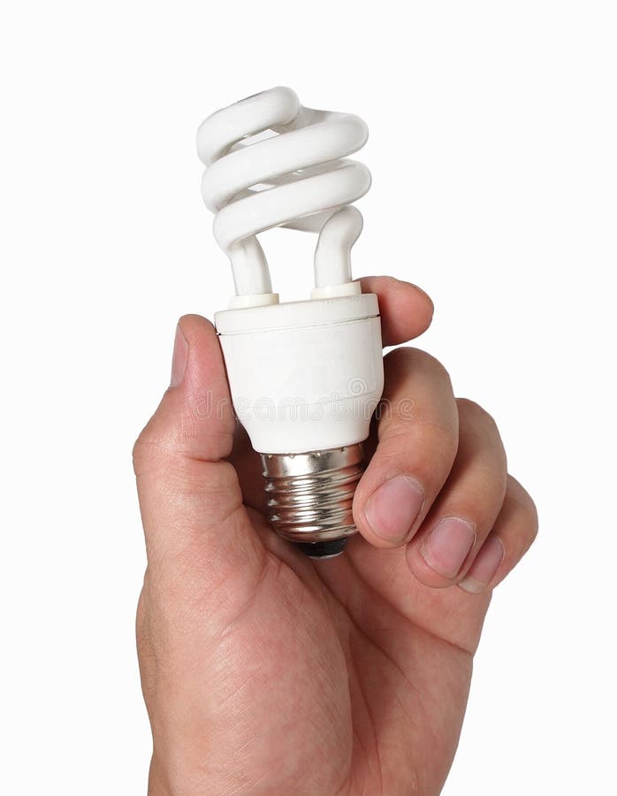 Hand Grab Electronic Light Bulb Stock Photo - Image of plastic, bulb ...