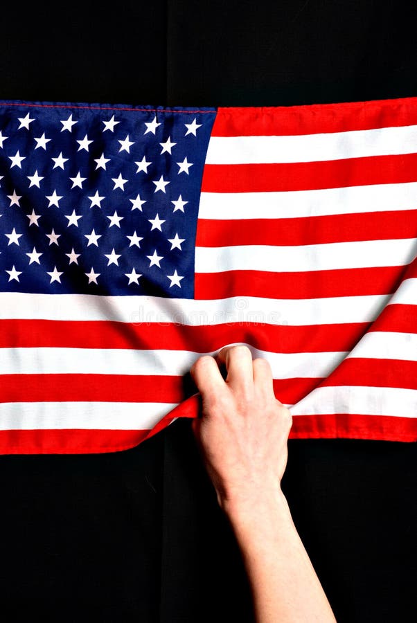 Hand Grabbing American Flag Stock Photo - Image of reaching, grasping ...