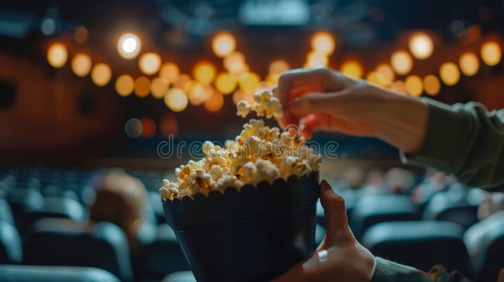 The Hand Grabbing Popcorn.AI Generated Image Stock Photo - Image of ...