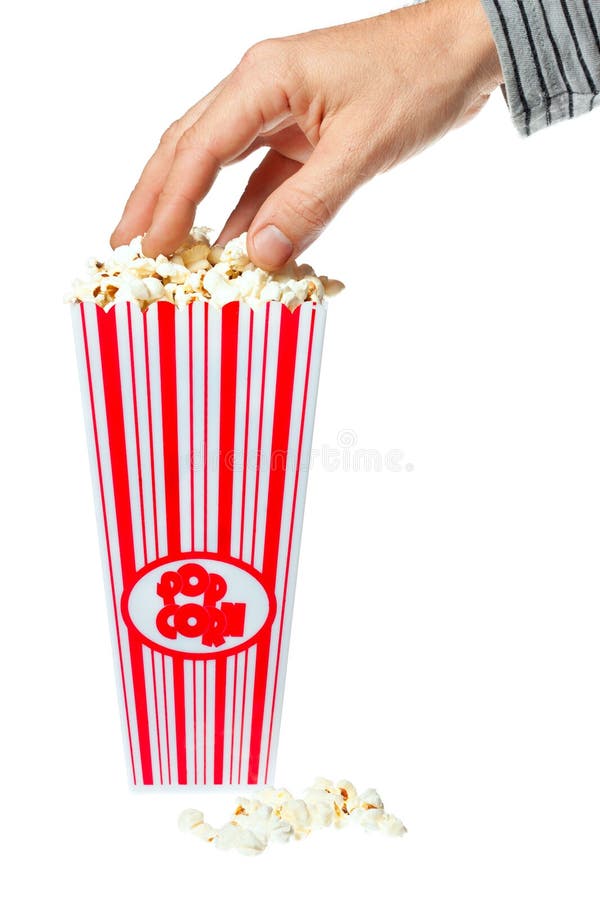 Hand Grabbing Popcorn Out of Container Stock Image - Image of food ...