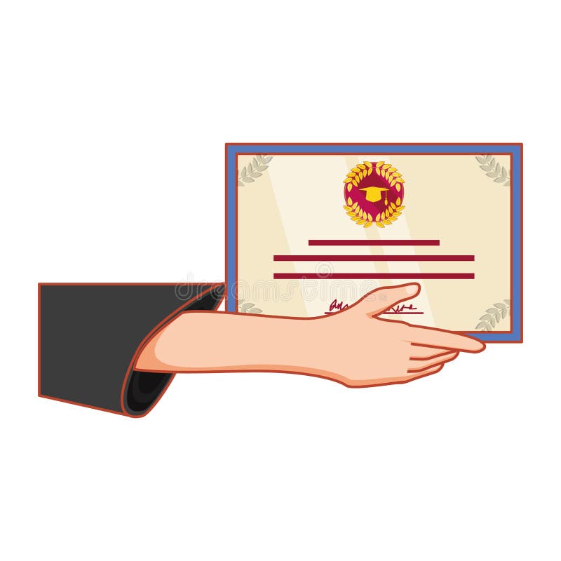 Graduation Certificate in Seal Stamp Stock Illustration - Illustration ...