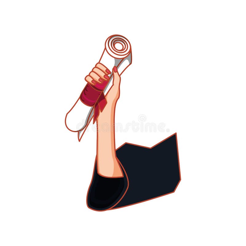 Hand with Graduation Certificate Stock Illustration - Illustration of ...