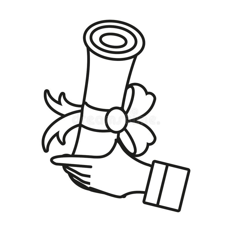 Hand with Graduation Certificate Stock Illustration - Illustration of ...