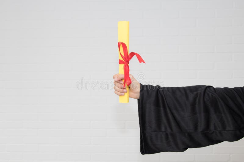 Hand with Graduation Diploma Stock Photo - Image of diploma, academy ...