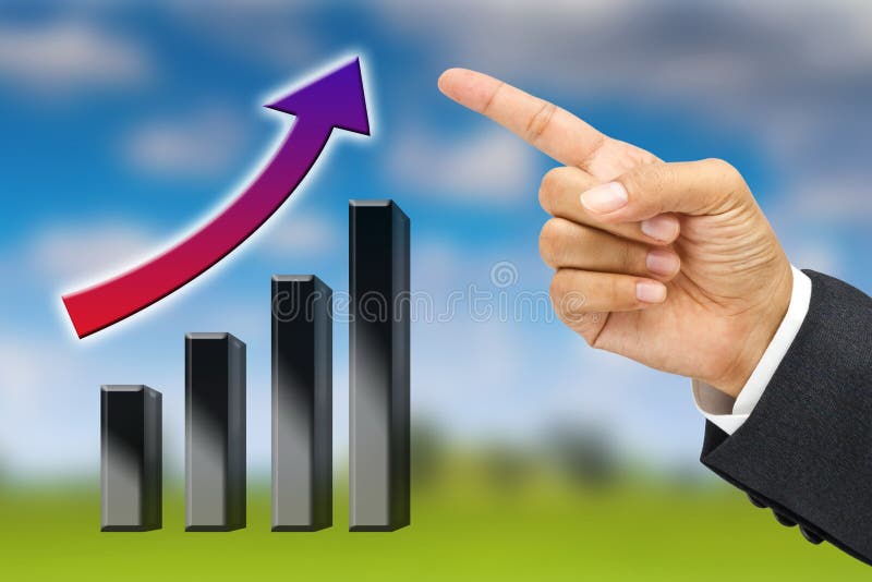 Hand and graph stock illustration. Illustration of increase - 21777117
