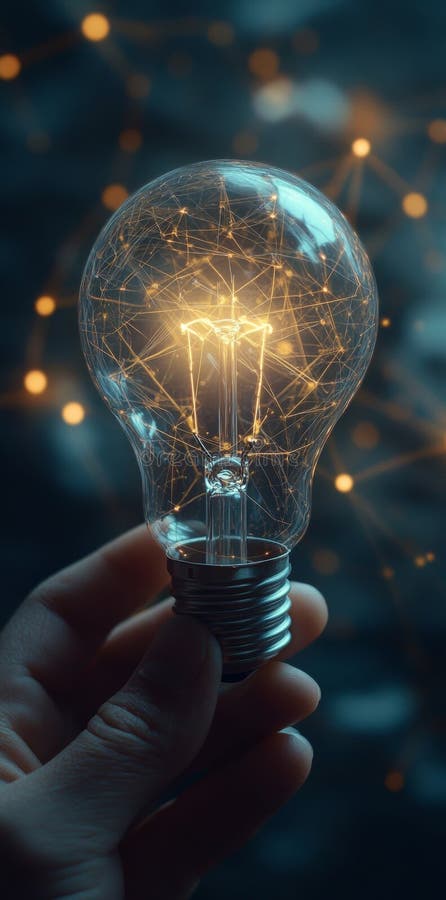 A Hand Grasping a Luminous Light Bulb, Symbolizing Creativity ...