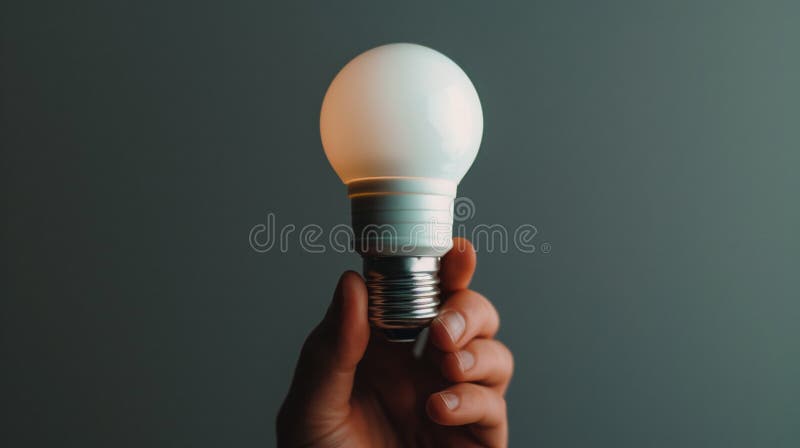 A Hand is Grasping a Softly Glowing Light Bulb in Low Light Stock Image ...
