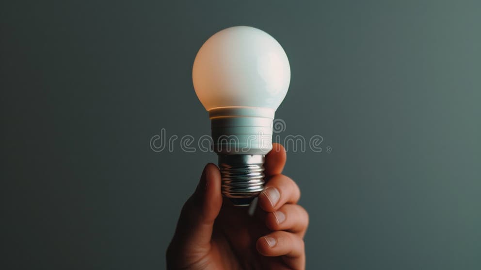 A Hand is Grasping a Softly Glowing Light Bulb in Low Light Stock Image ...