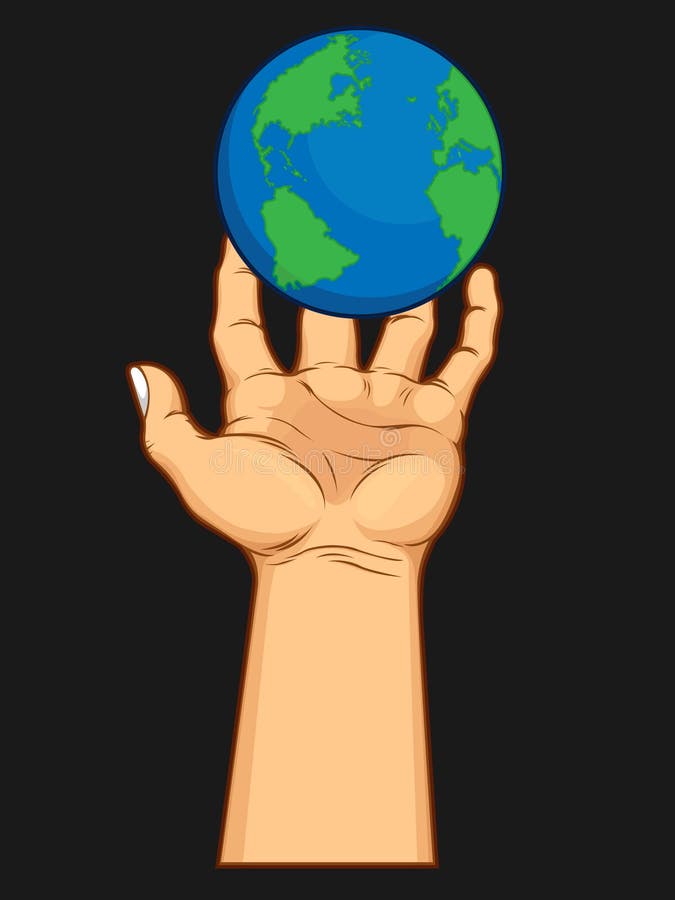 Hand Grasping the World stock vector. Illustration of international ...