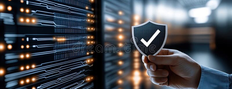Hand Grasps a Shield with a Checkmark, Emphasizing Digital Security ...