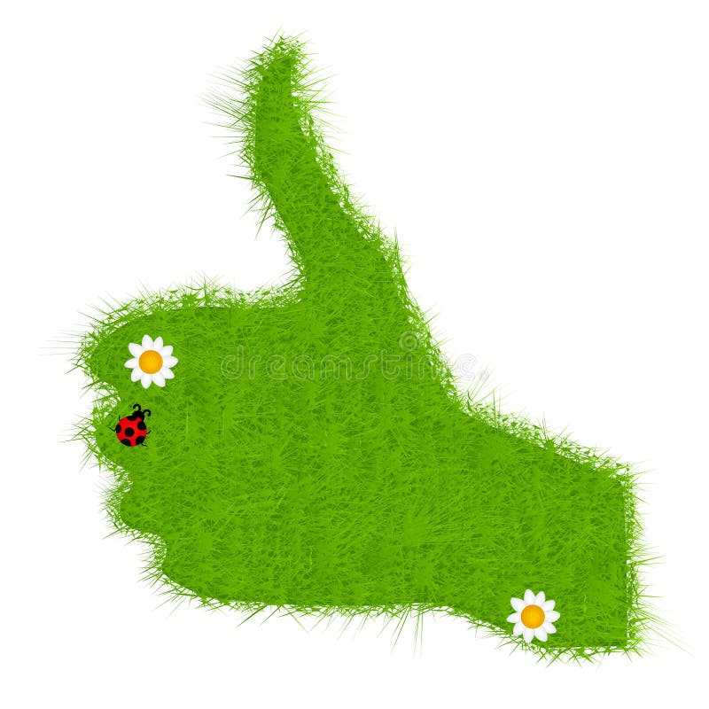 Hand Grass Green Signal on White. Vector Stock Vector - Illustration of ...